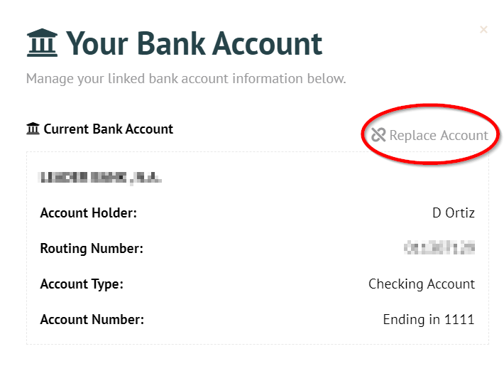 How do I switch my bank account? (Occupant) – ZRent Support Desk